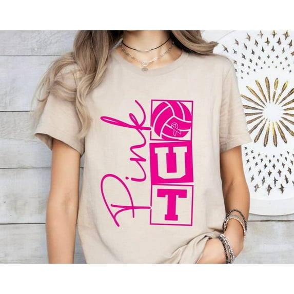 Breast Cancer Volleyball T-Shirt, Pink out Volleyball T-Shirt ...