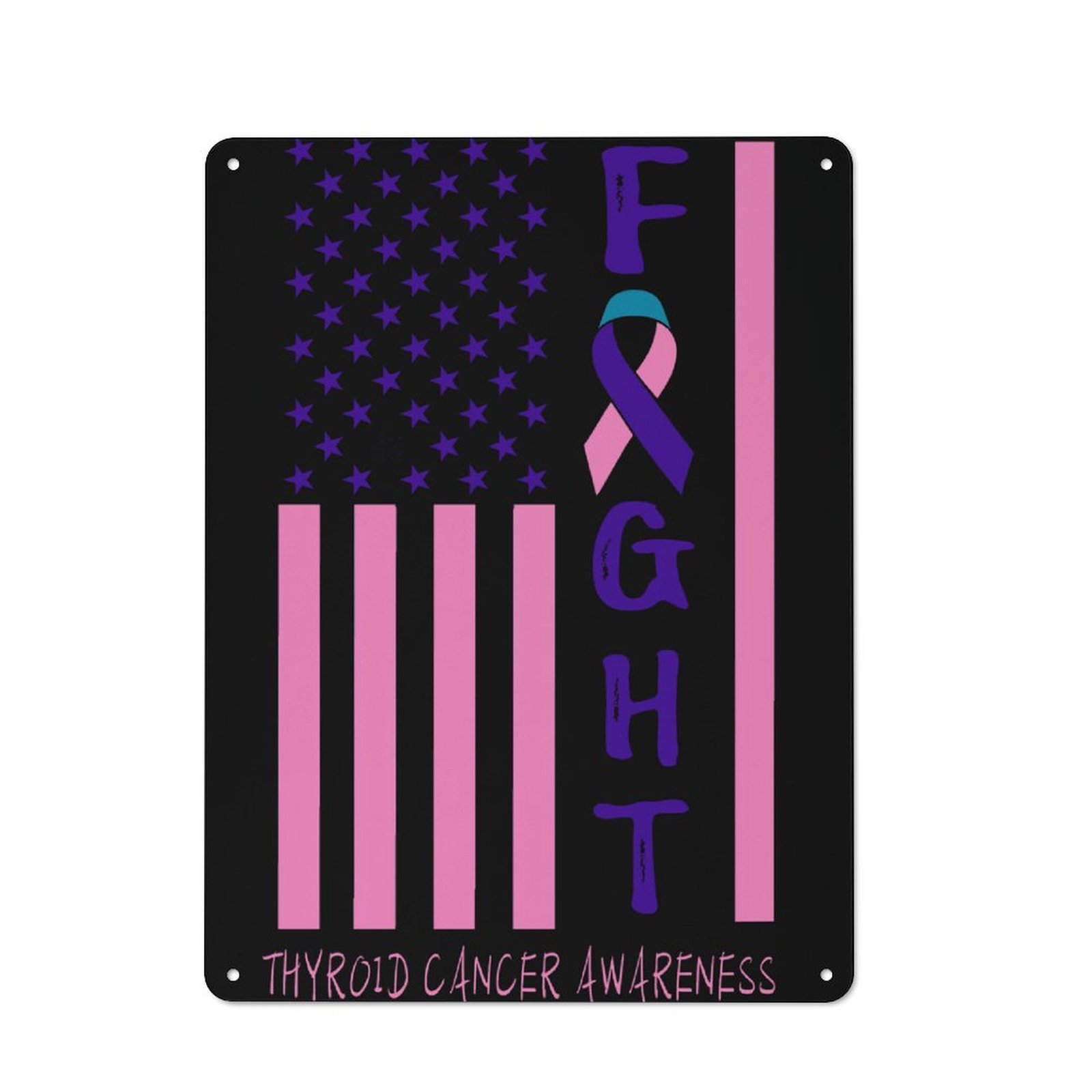 Breast Cancer Warrior Support Squad Thyroid Cancer Awareness Metal Tin ...