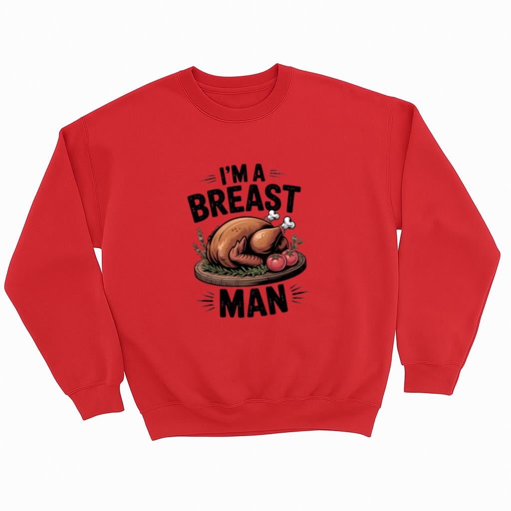 Breast Man Thanksgiving Turkey Funny Holiday Humor Graphic Pullover ...