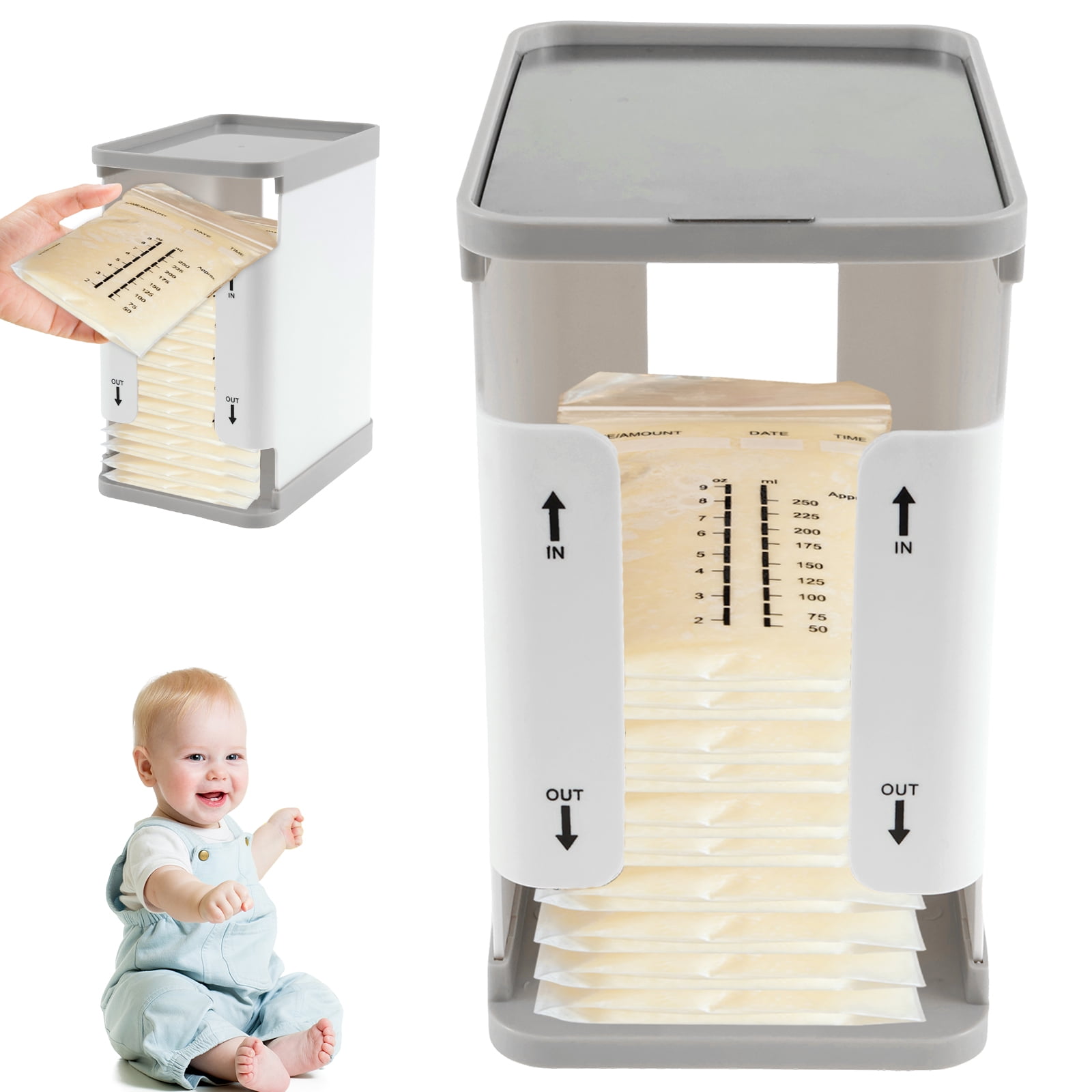 Breast Milk Storage Tower - Convenient Storage for Milk Freezer Bags ...