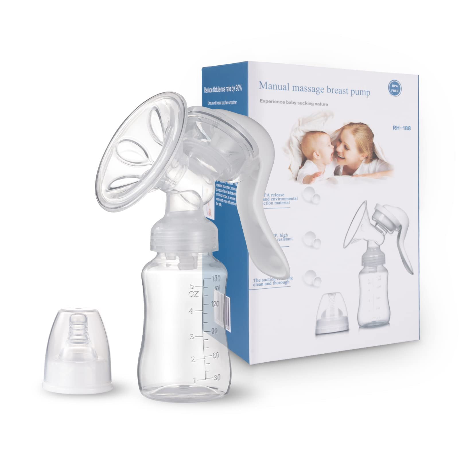Breast Pump Baby Nipple Manual Suction Milk Pump Feeding Breasts Pumps ...