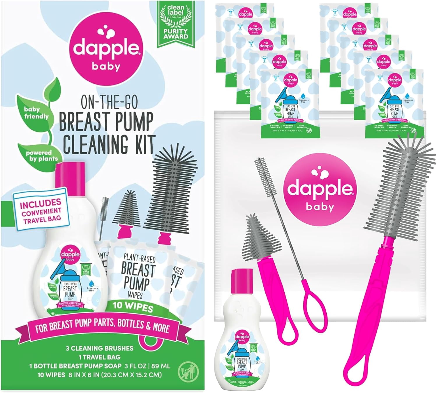 Breast Pump Cleaning Kit, 3 Baby Bottle Cleaning Brushes ...