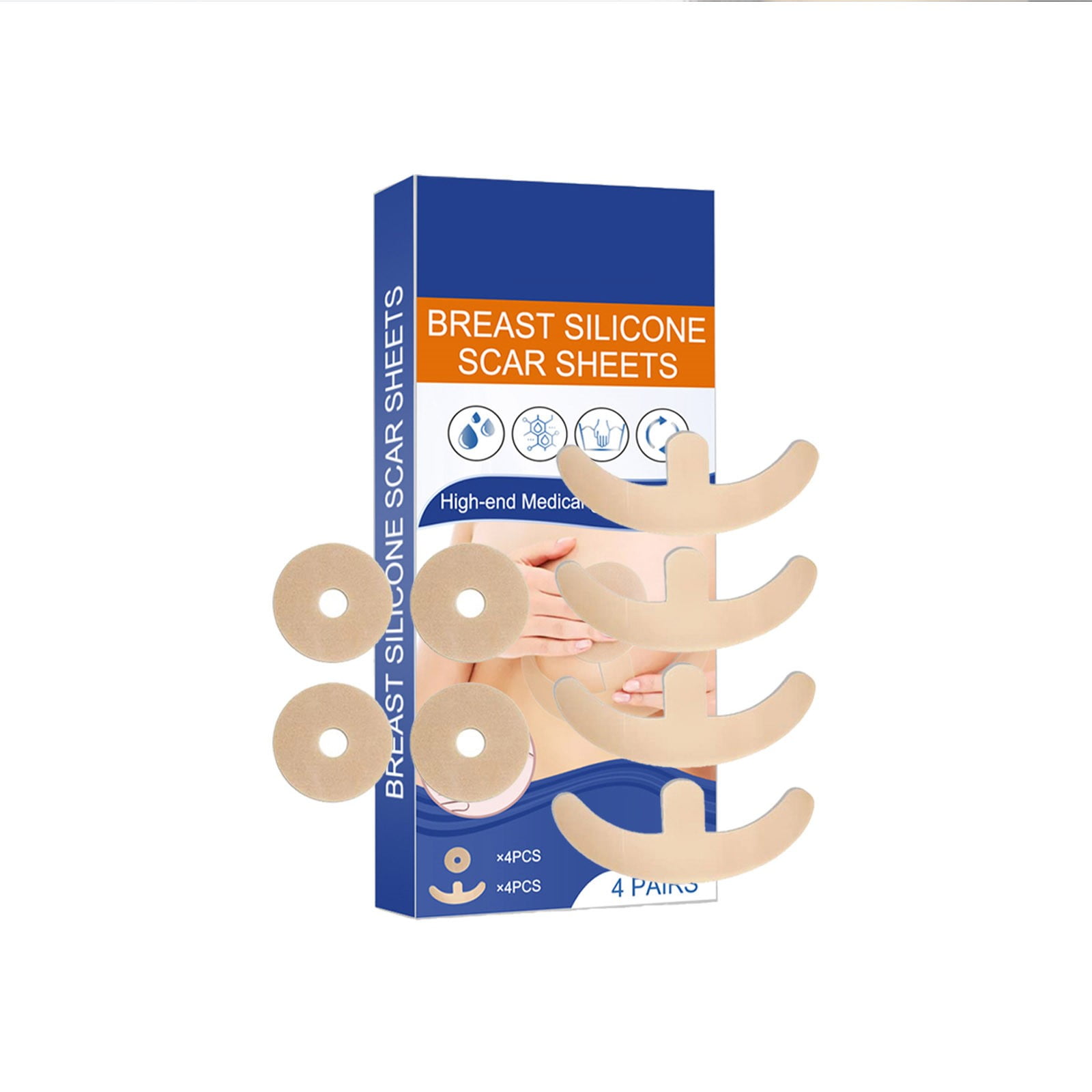 Breast Silicone Scar Sheets - Medical Grade, Reusable, Hypoallergenic ...
