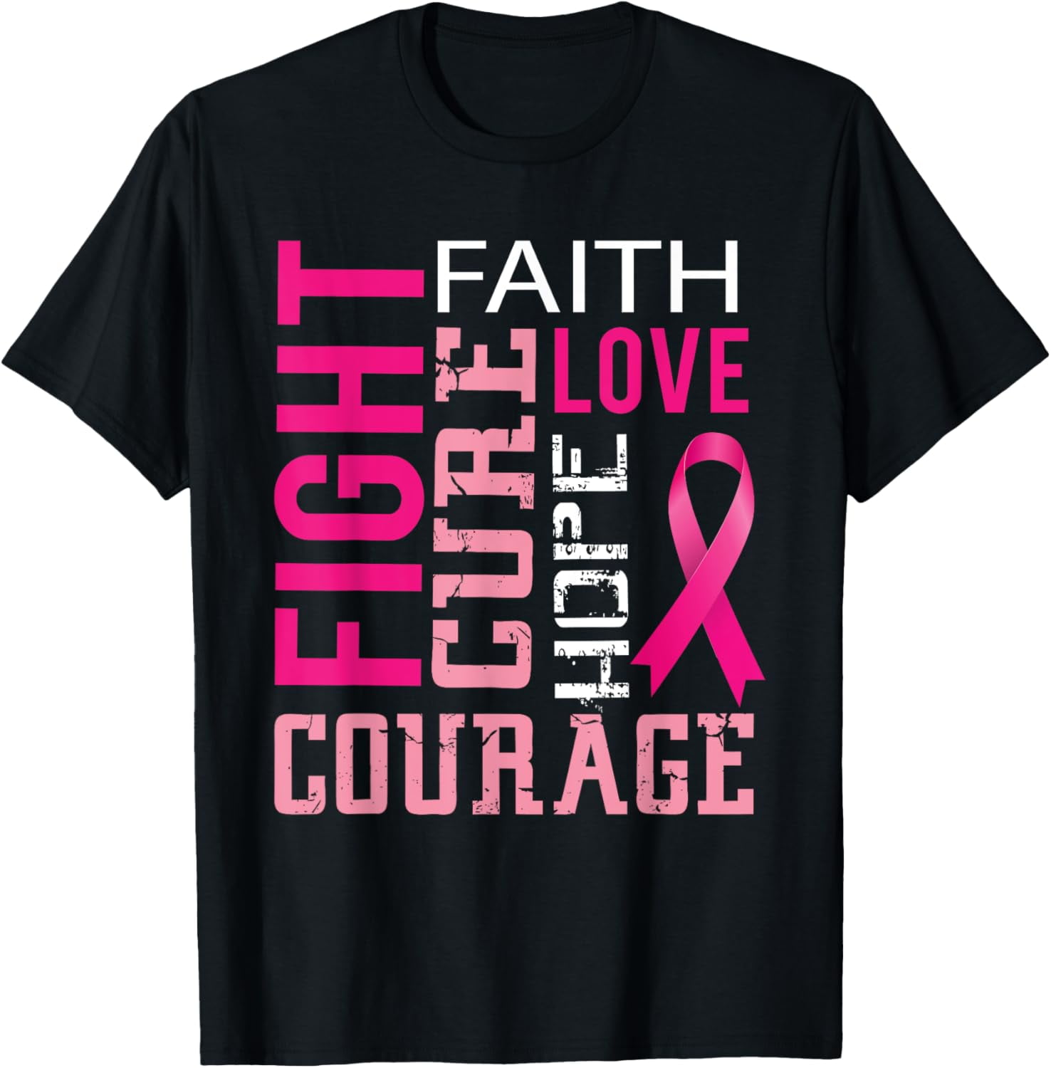 Breast cancer awareness tee for women Faith T-Shirt - Walmart.com