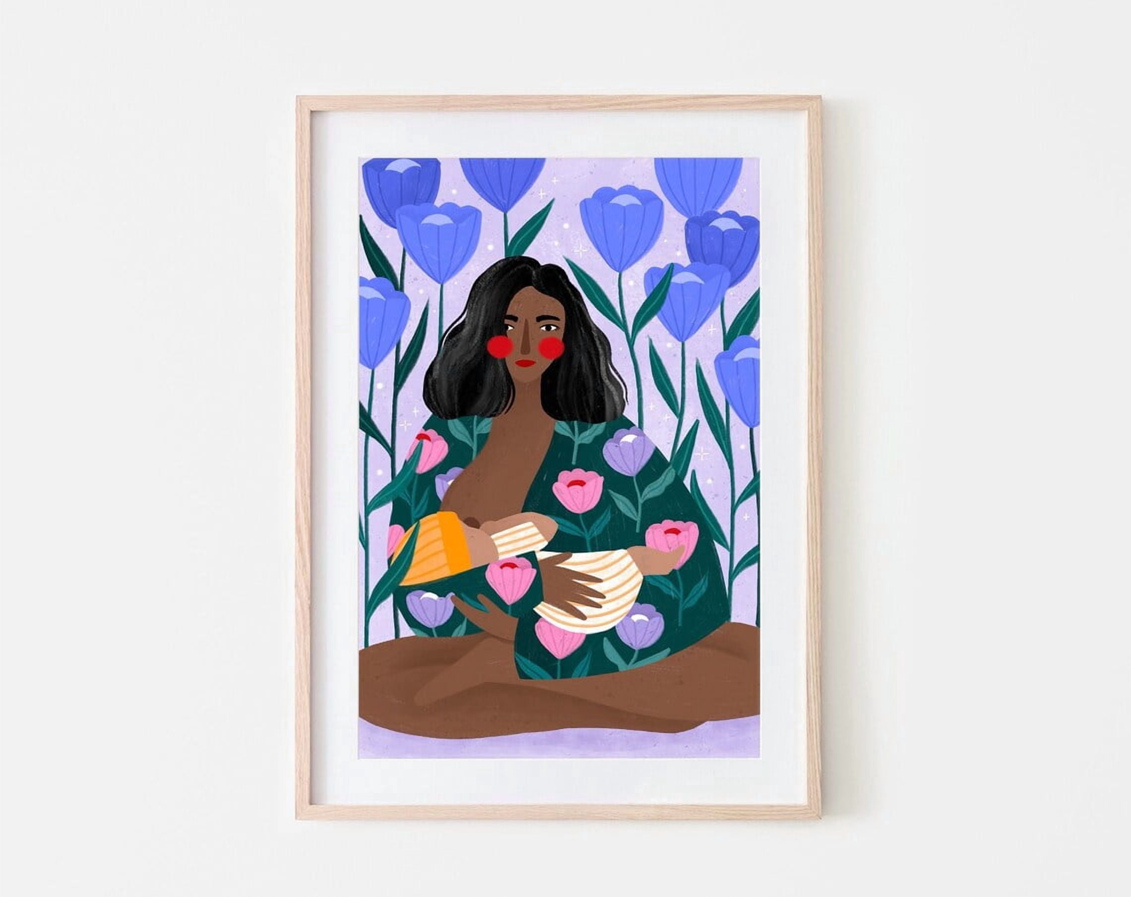 Breastfeeding Art Print New Mum Poster Motherhood Baby Shower Gift ...