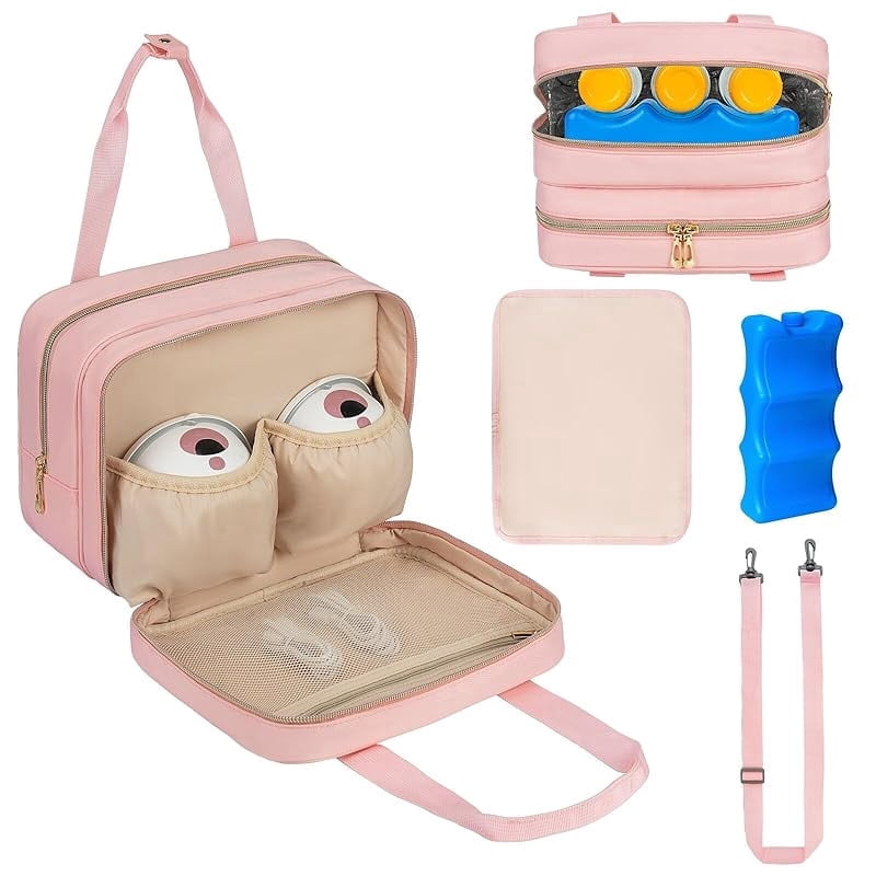 Breastmilk Cooler Travel Bag, Wearable Breast Pump Storage Bag ...