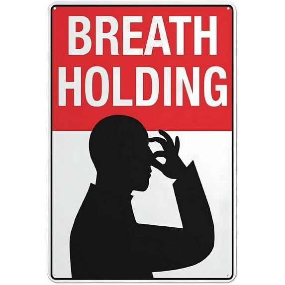 Breath Holding Reflective Aluminum Warning Sign 12 x 8 Inches - with ...