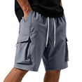 Breathable Activewear for Men Solid Color Pull On Cargo Shorts Quick ...