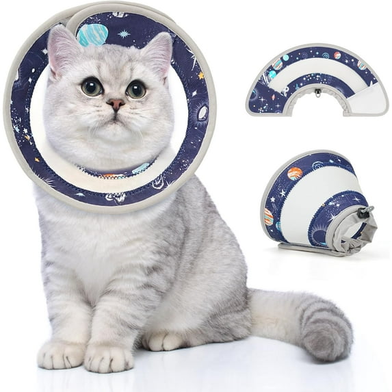 Breathable Air Mesh Cat Cone Collar Soft to Stop Licking, Adjustable ...