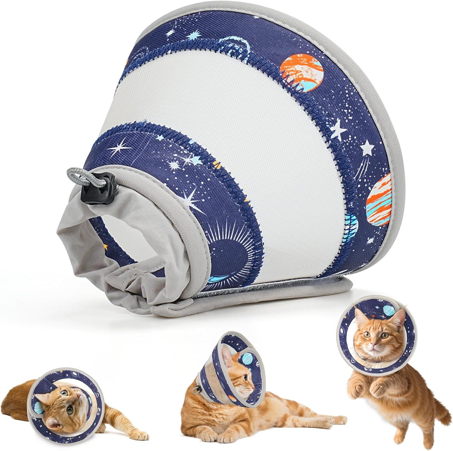 Breathable Air Mesh Cat Cone Collar Soft to Stop Licking, Adjustable ...