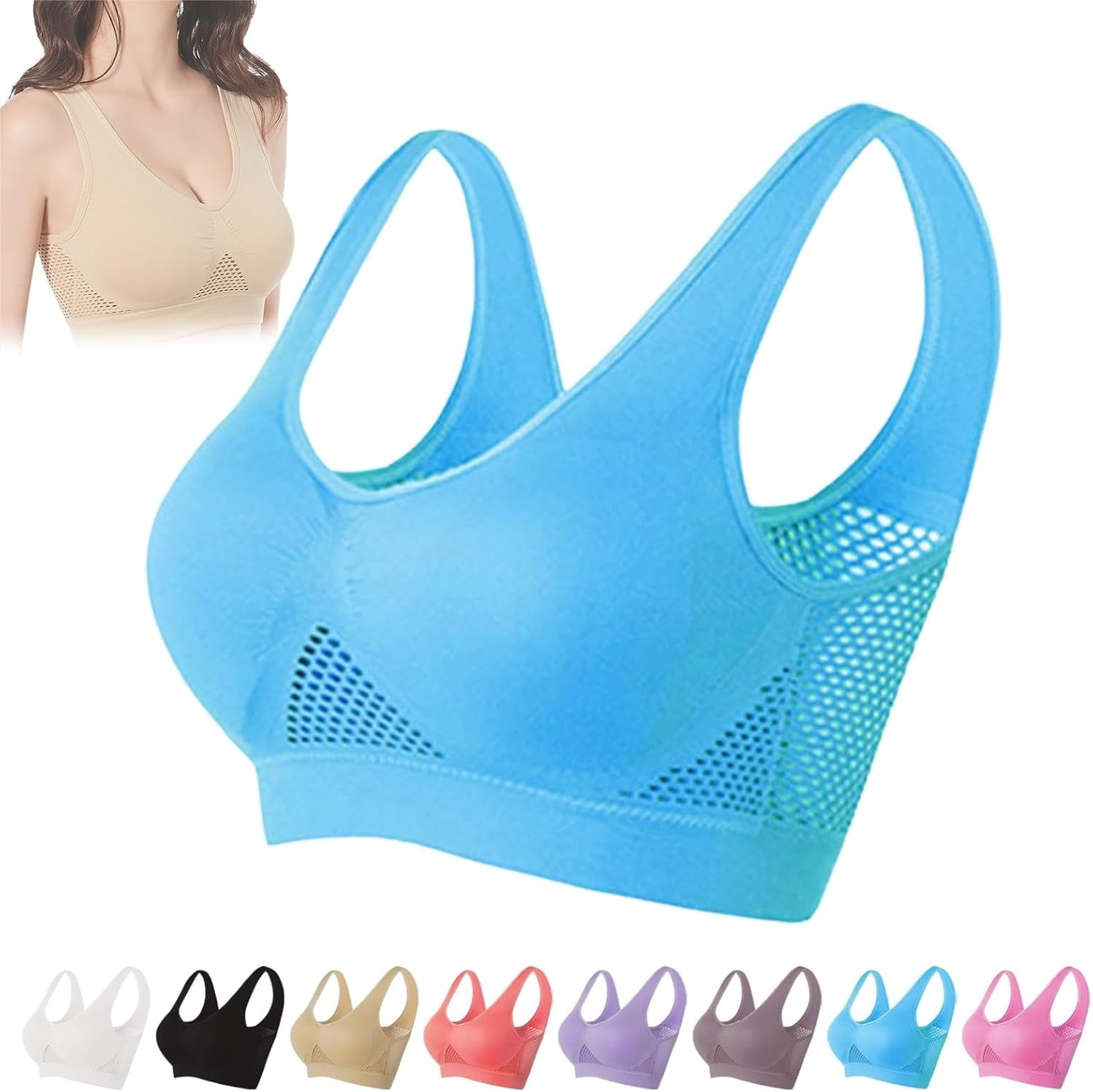 Breathable Anti-Sagging Breasts Bra, Wireless Comfort Liftup Bra, Anti ...