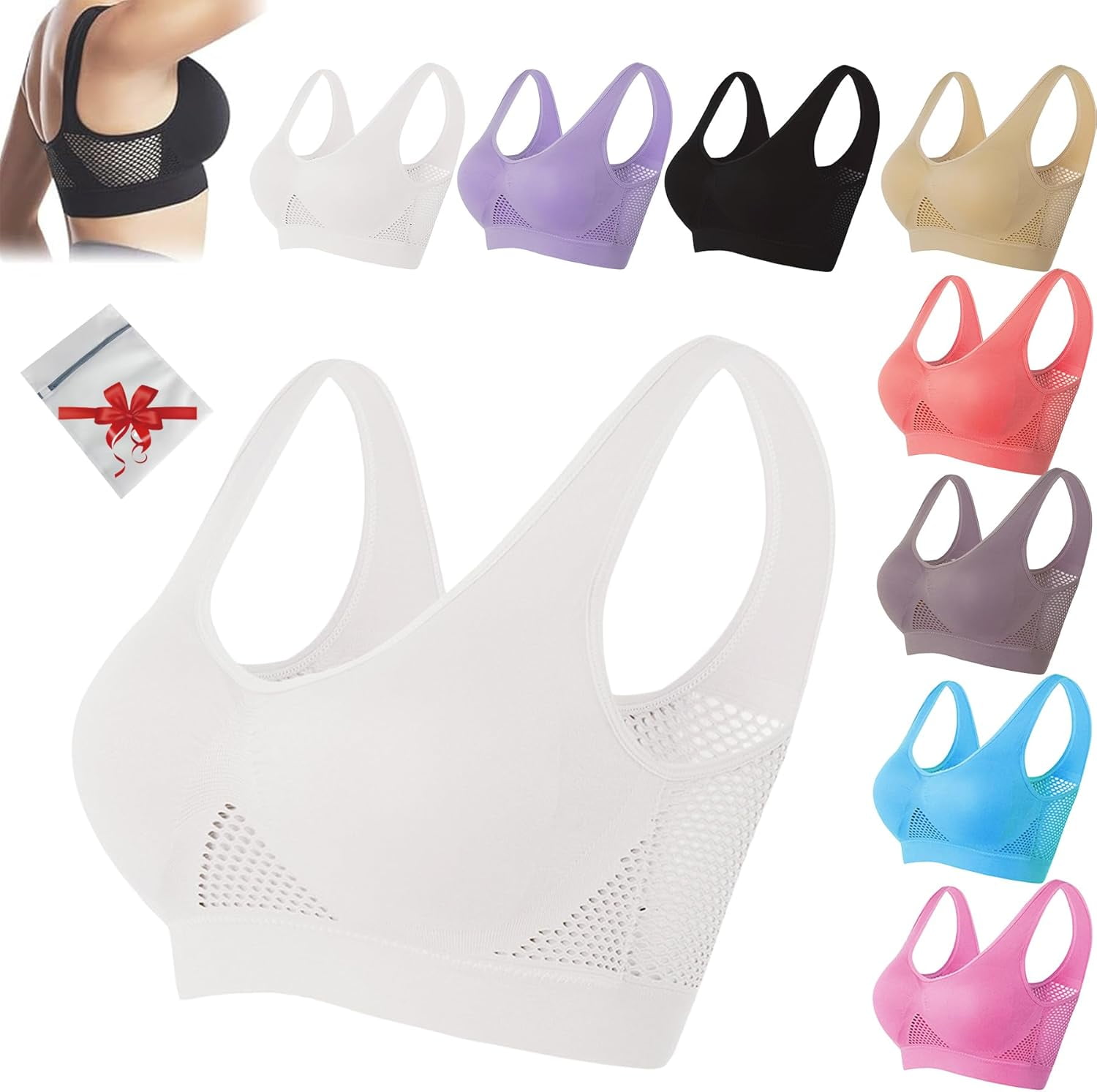 Breathable Anti-Sagging Breasts Bra, Wireless Comfort Liftup Bra ...