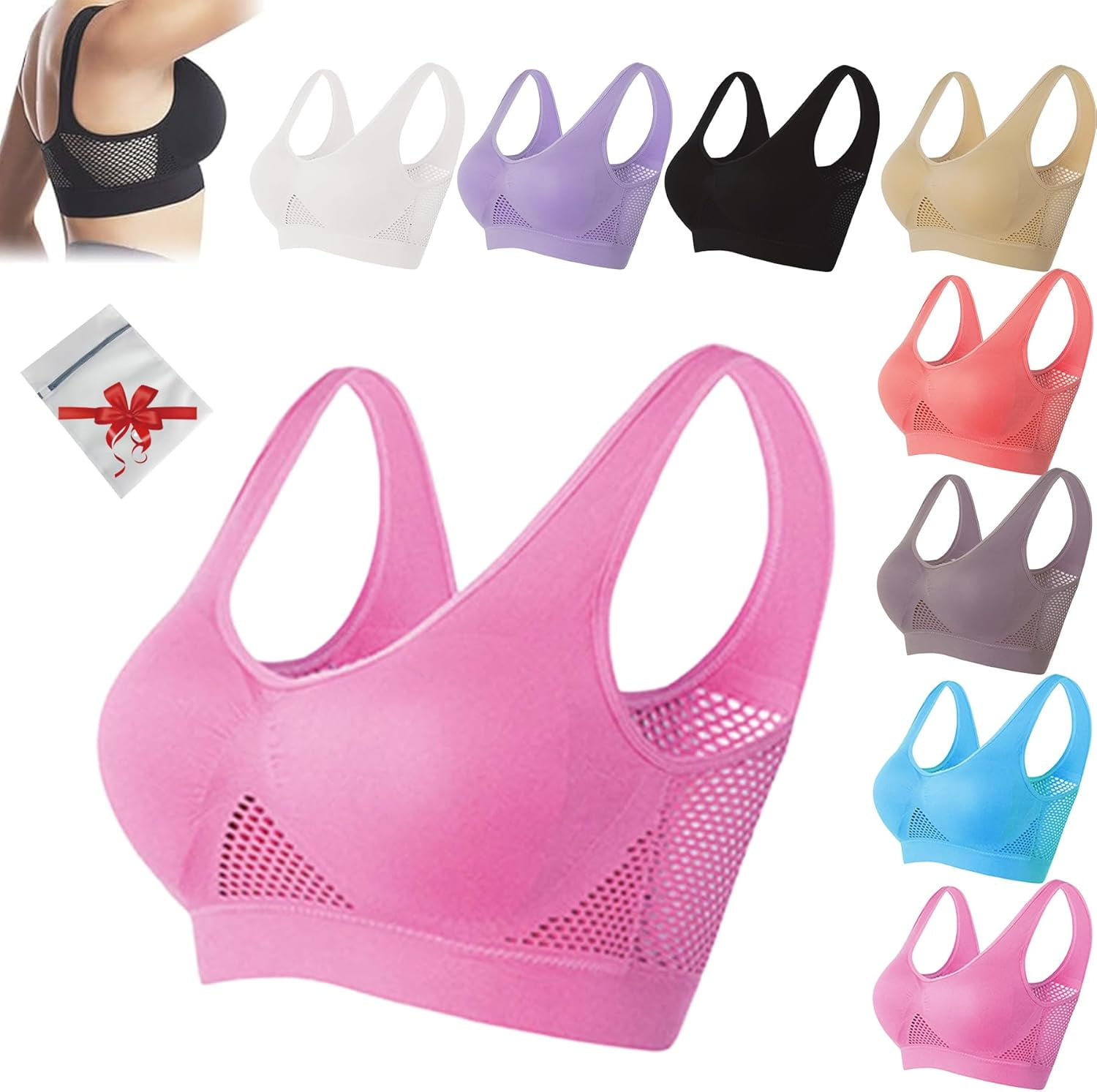 Breathable Anti-Sagging Breasts Bra, Wireless Comfort Liftup Bra ...