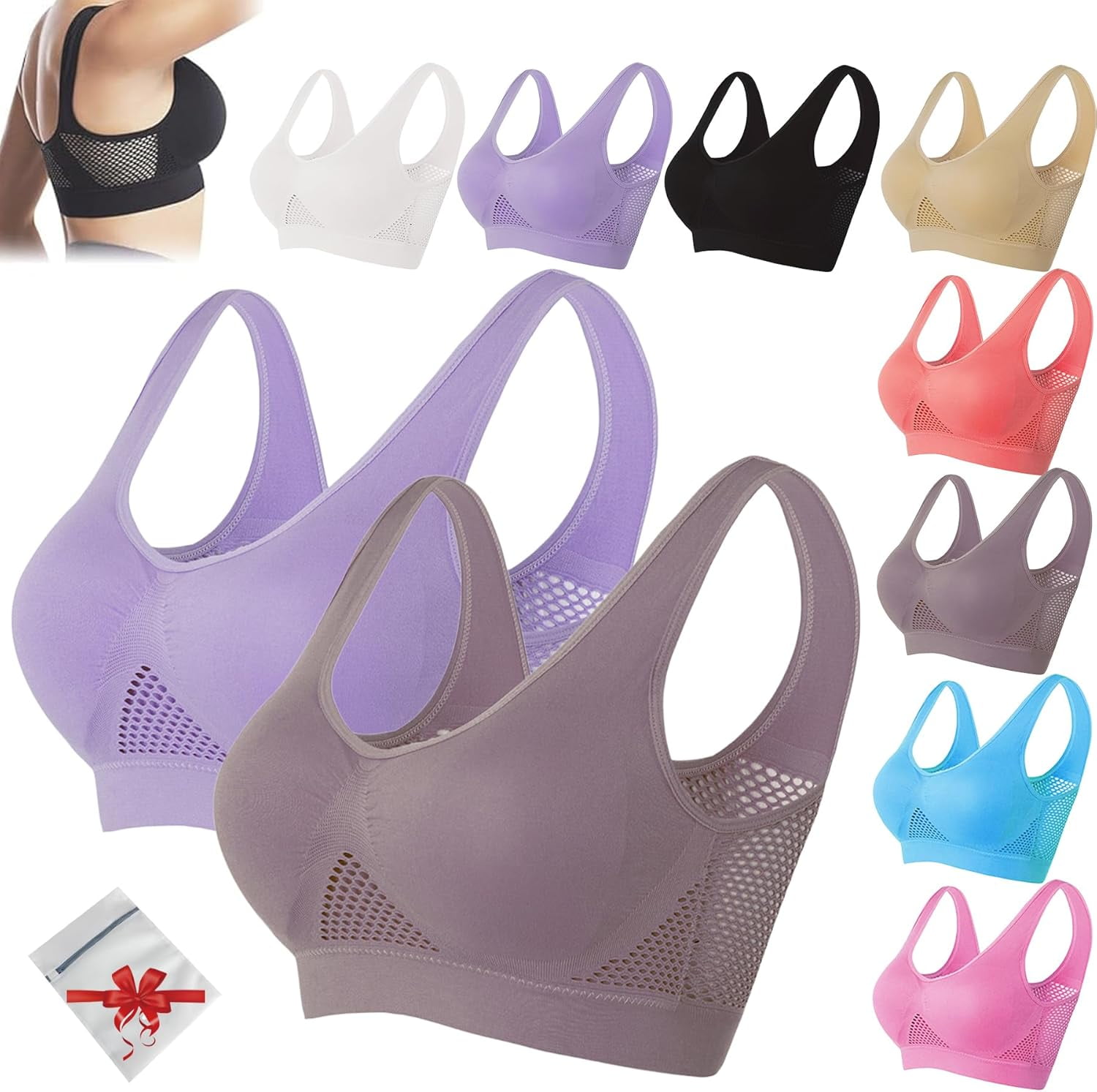 Breathable Anti-Sagging Breasts Bra, Wireless Comfort Liftup Bra ...
