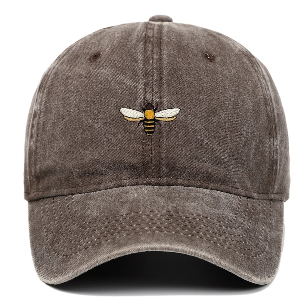 Breathable Bee Embroidery Cap Adjustable Duckbill Hat, Sun Protection ...