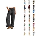 Breathable Blend Wide Leg ’s Casual Pants With High Rise And Delicate ...