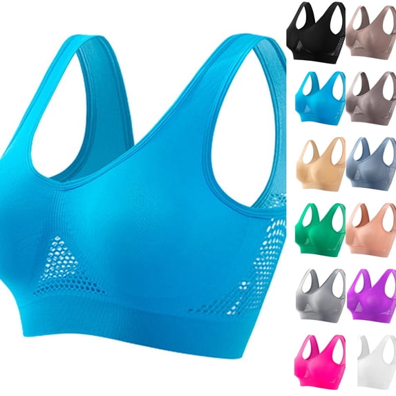 Breathable Bras for Women No Steel Ring Plus Size Soft Cool Liftup Air ...