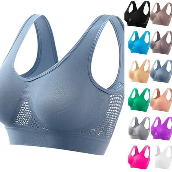 Breathable Bras for Women No Steel Ring Plus Size Soft Cool Liftup Air ...