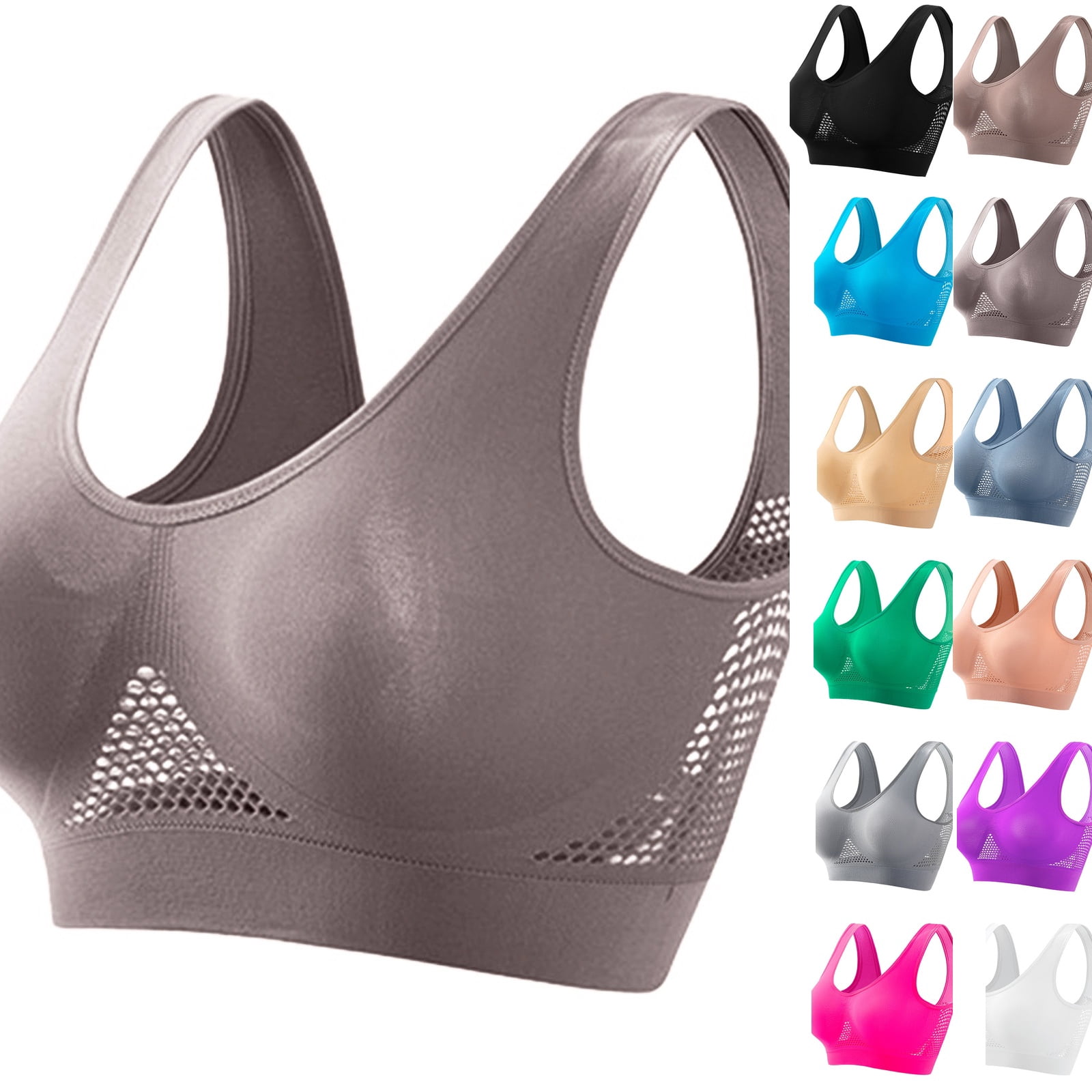 Breathable Bras for Women No Steel Ring Plus Size Soft Cool Liftup Air ...