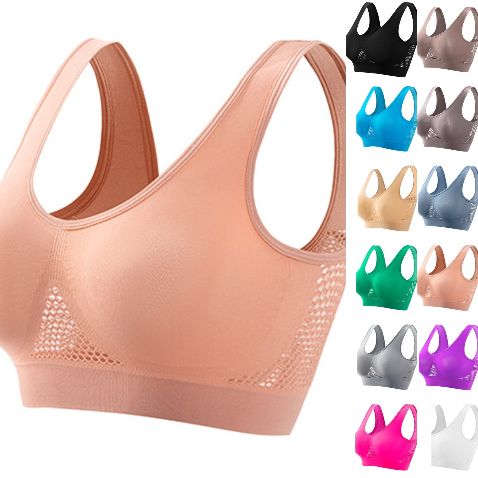 Breathable Bras for Women No Steel Ring Plus Size Soft Cool Liftup Air ...