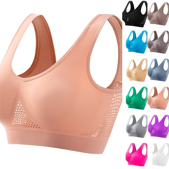 Breathable Bras for Women No Steel Ring Plus Size Soft Cool Liftup Air ...