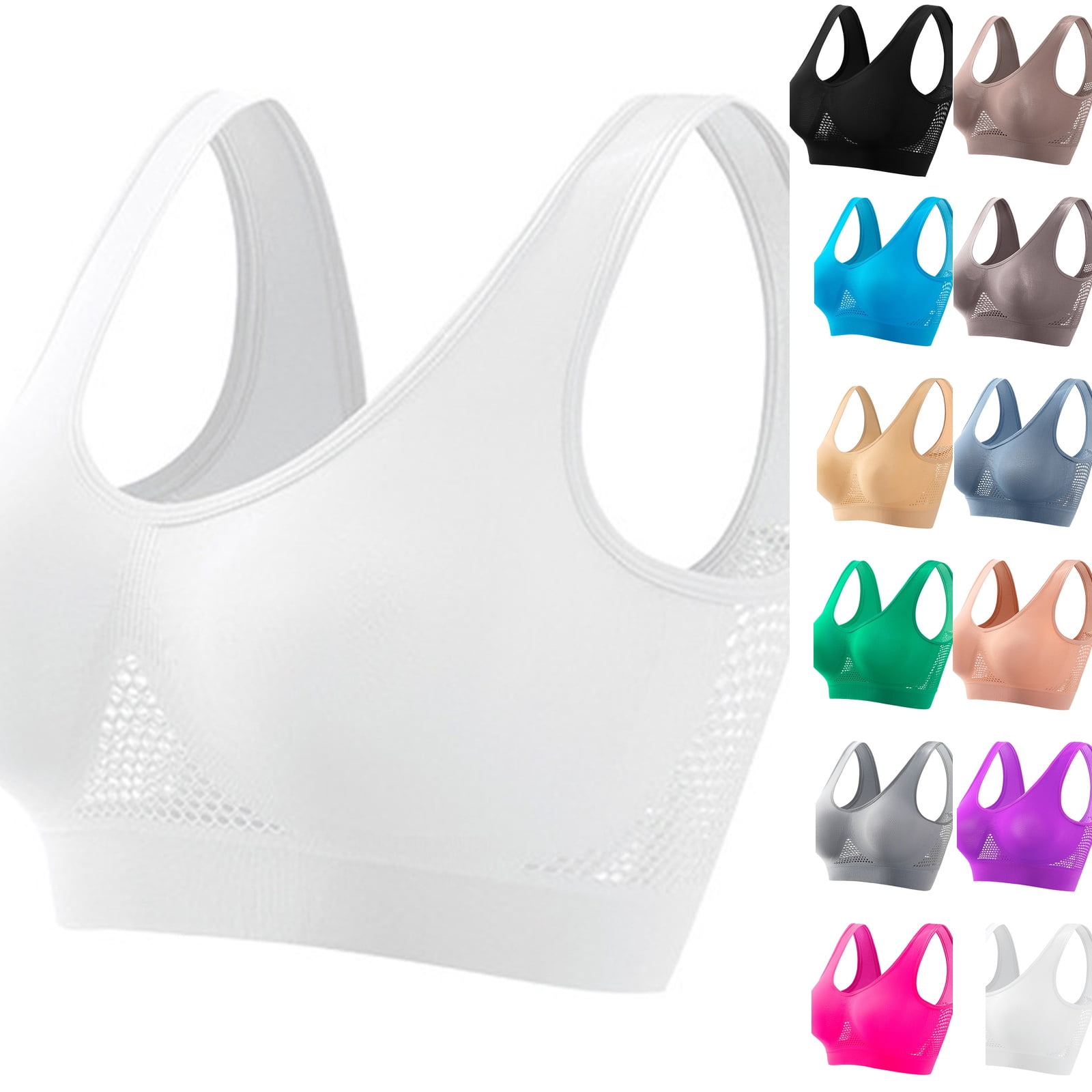 Breathable Bras for Women No Steel Ring Plus Size Soft Cool Liftup Air ...