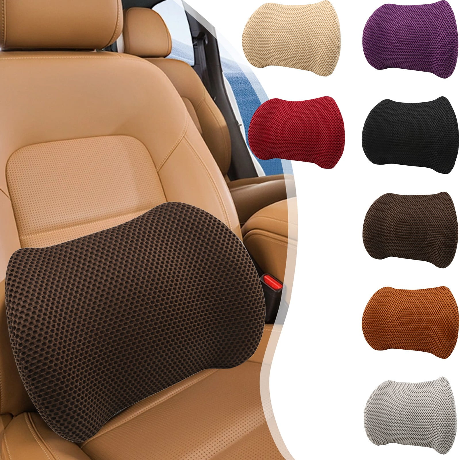 Breathable Car Seat Cushion, Lumbar Support Pad, Waterproof, Ergonomic ...