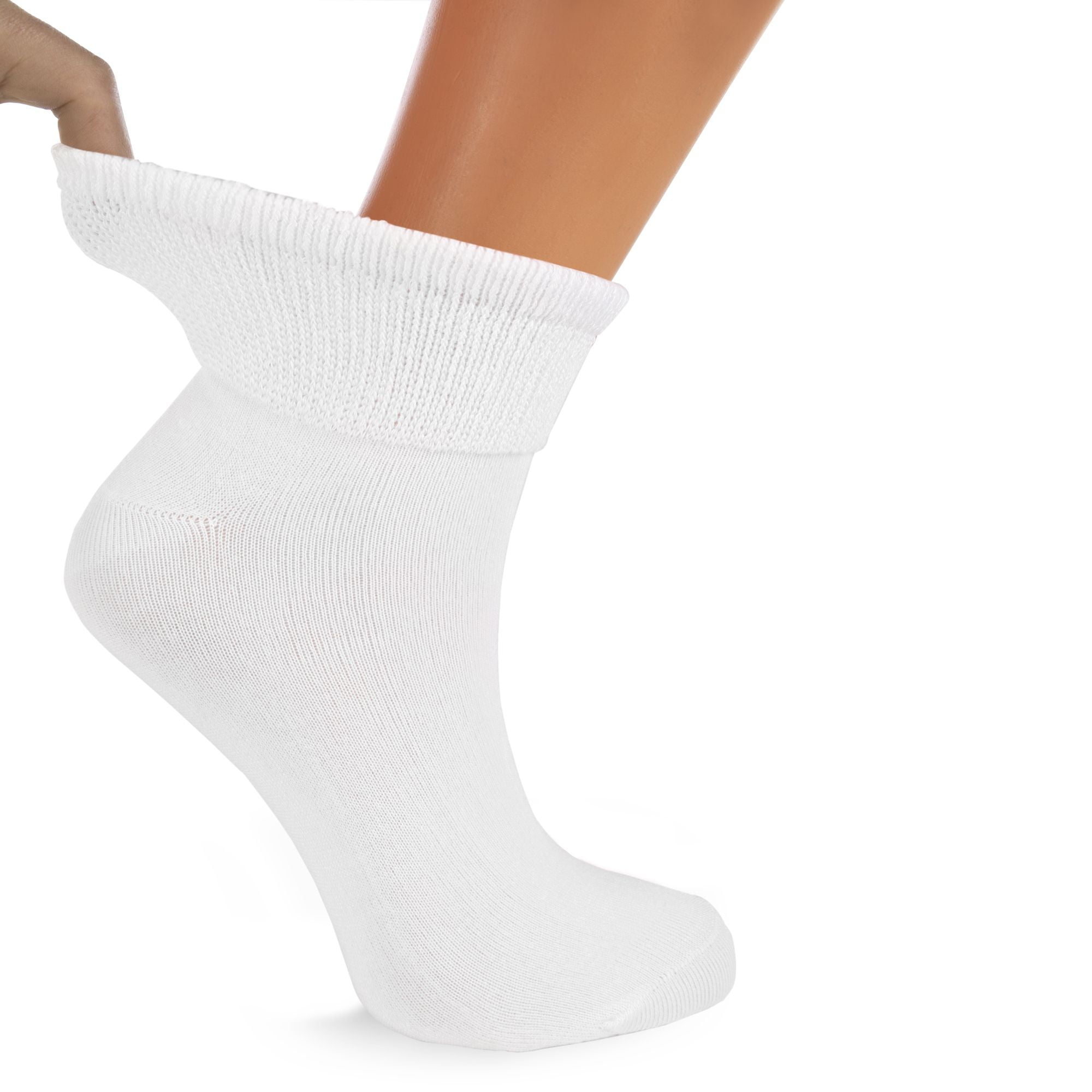 Breathable Comfort Ankle Socks - 3 Pairs Non-Binding Cotton Blend Socks ...