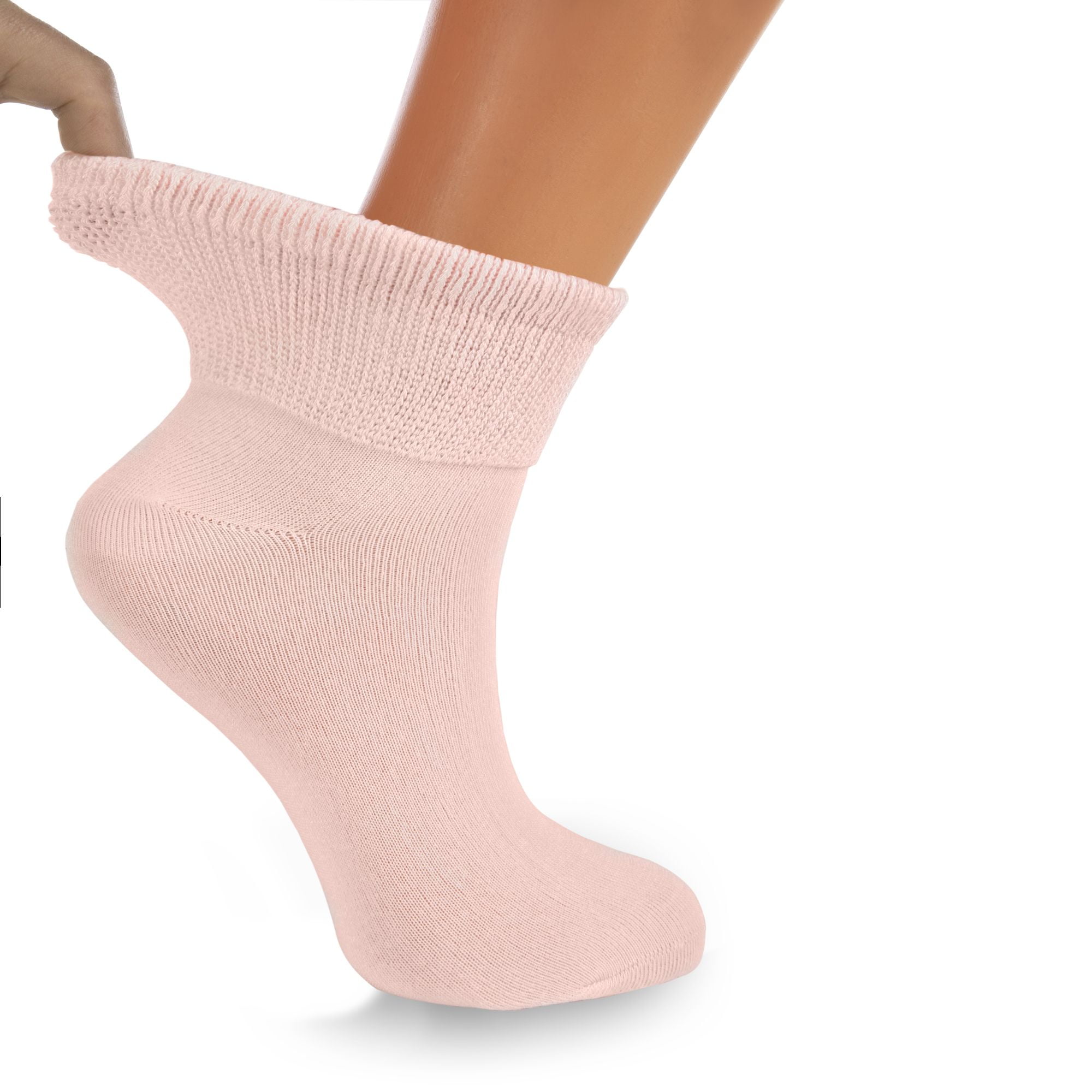 Breathable Comfort Ankle Socks - 3 Pairs Non-Binding Cotton Blend Socks ...