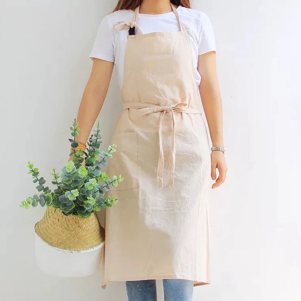 Breathable Cotton Apron for Women Oversized Flower Coffee Shop Apron ...