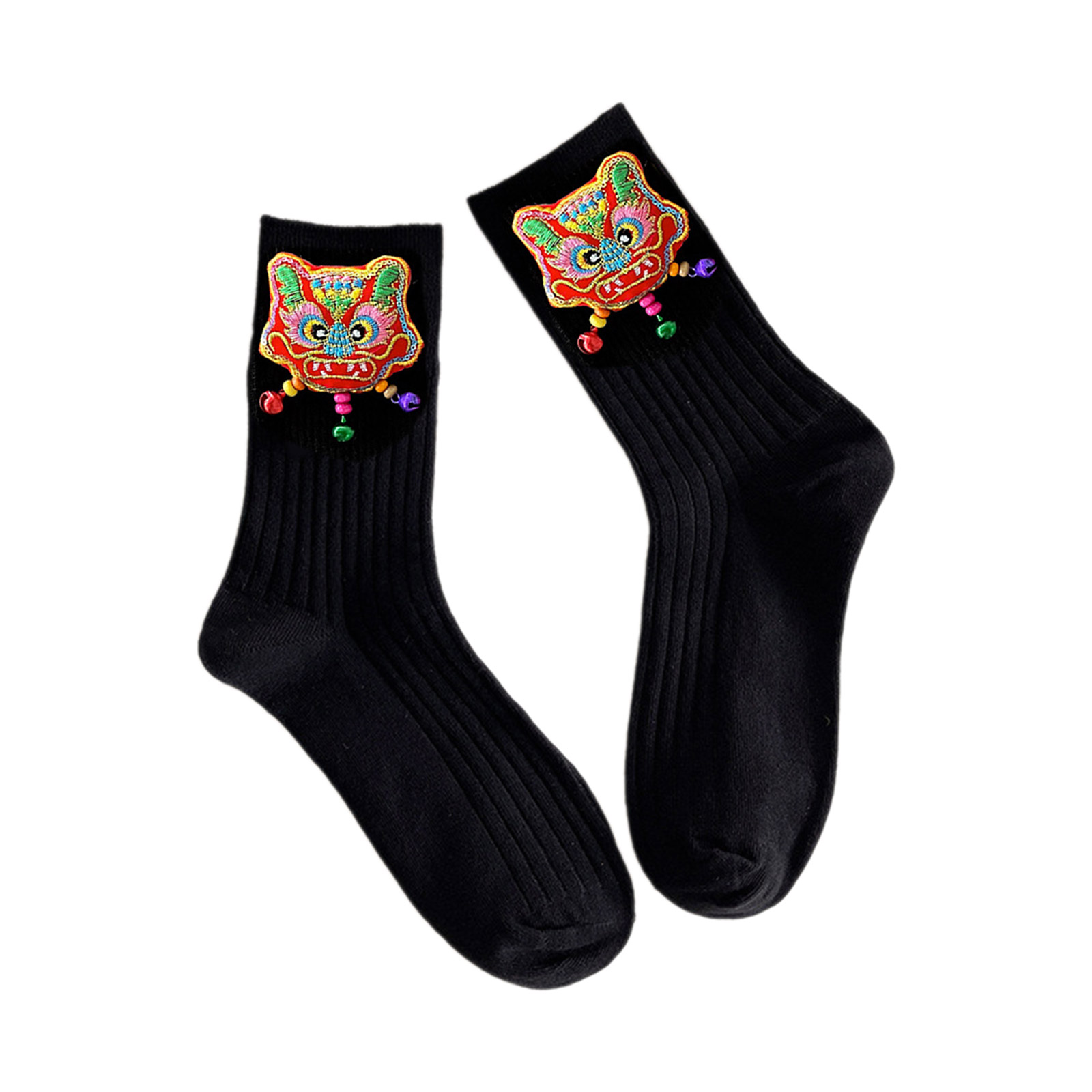 Breathable Cotton Hosiery Socks for Dragon Year Knitted Knee High Socks ...