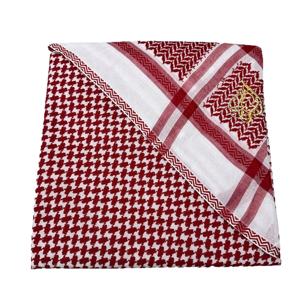 Breathable Cotton Red Square Scarf Middle Eastern Motifs Suitable For ...
