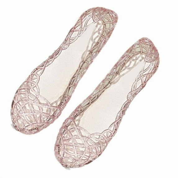 Breathable Crystal Jelly Dance Shoes Flat Soles Lightweight Slip On ...