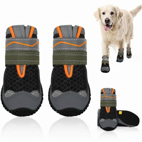 Breathable Dog Boots for Large Dogs – Non-Slip Mesh Paw Protectors with ...