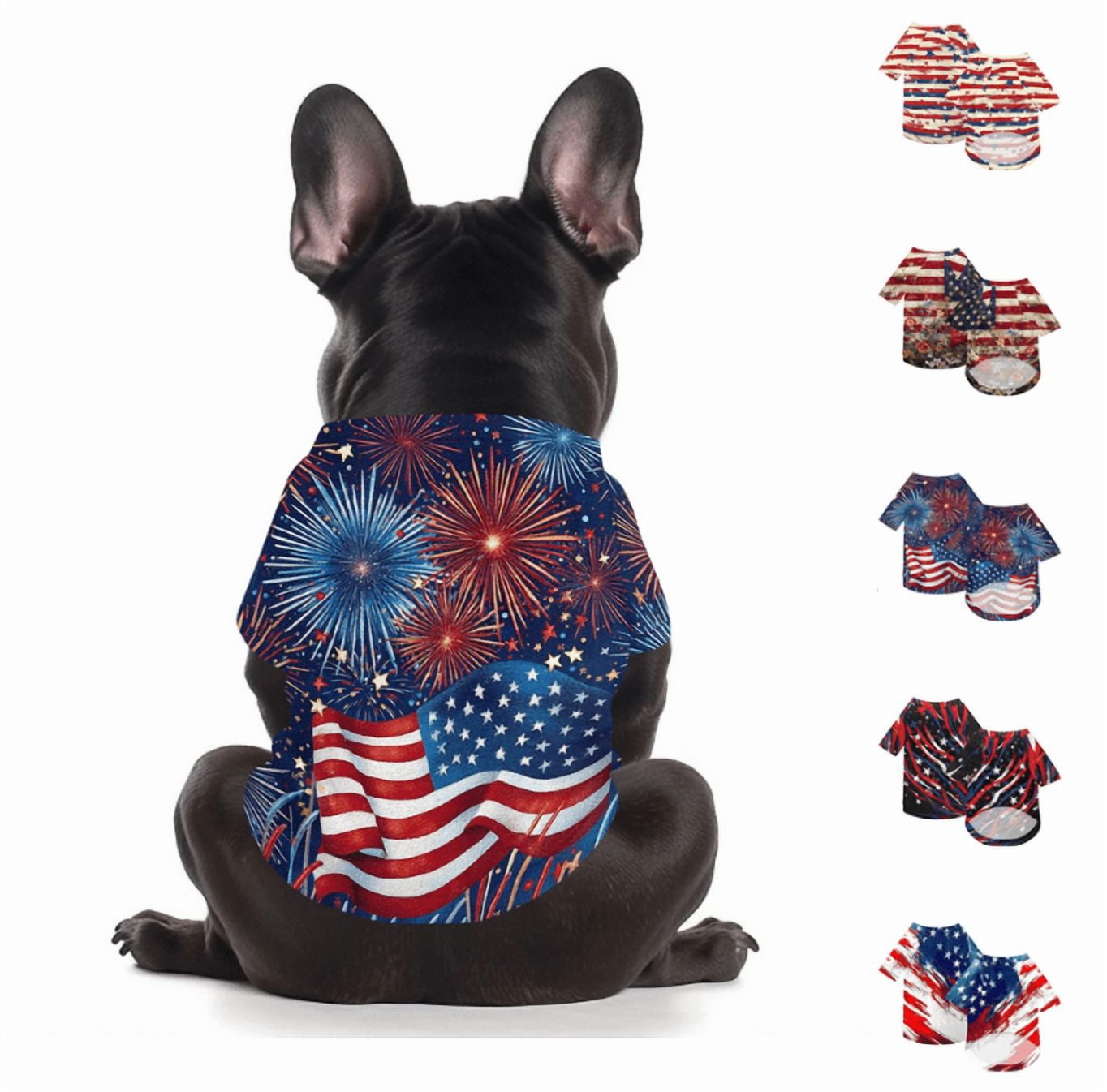 Breathable Dog T-Shirt, Lightweight Patriotic Pet Clothes, 4th of July ...
