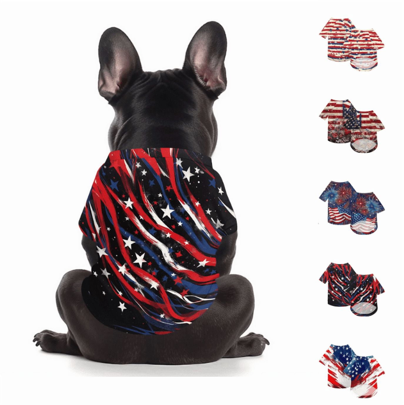 Breathable Dog T-Shirt, Lightweight Patriotic Pet Clothes, 4th of July ...