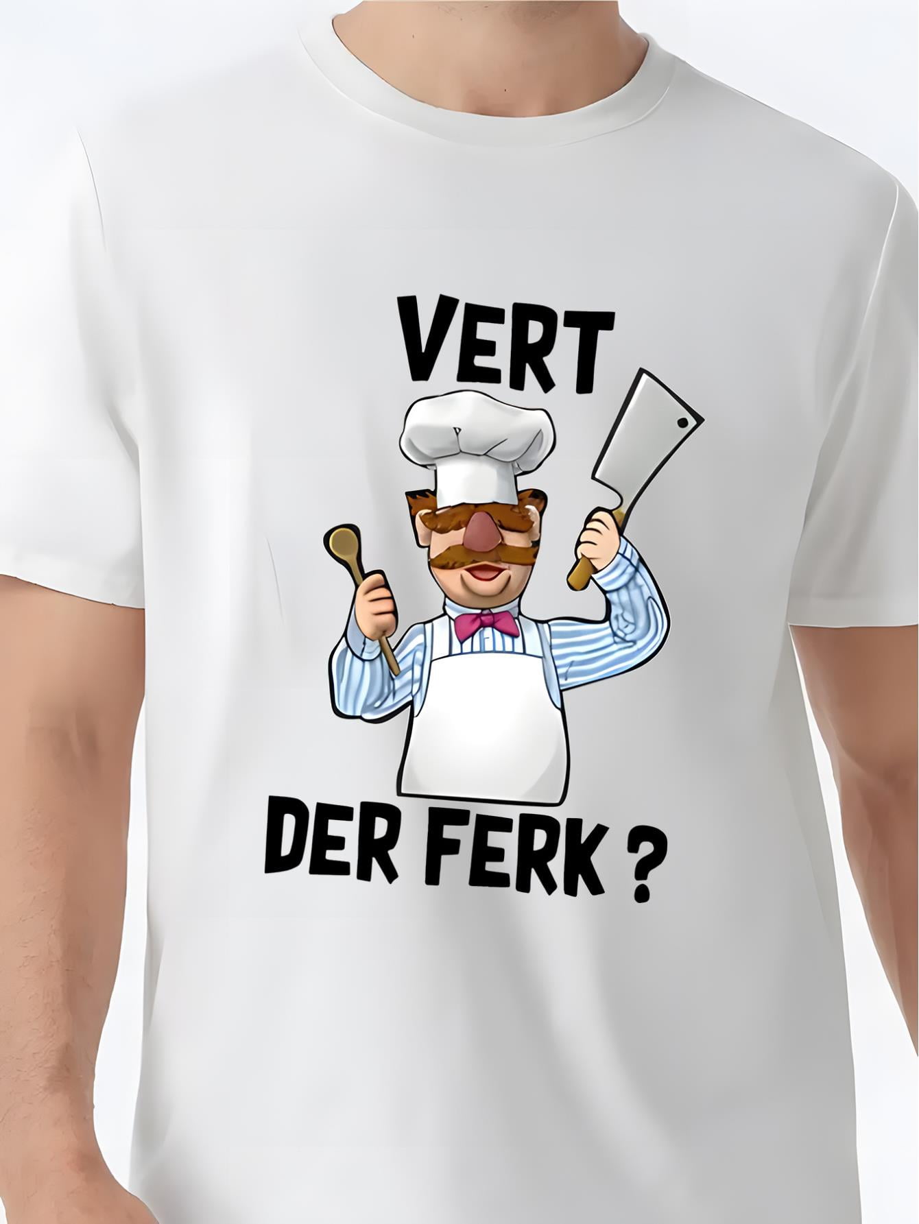 [Breathable Fabric] Men's Casual Round Neck T-Shirt - "VERTRT DER FERK ...