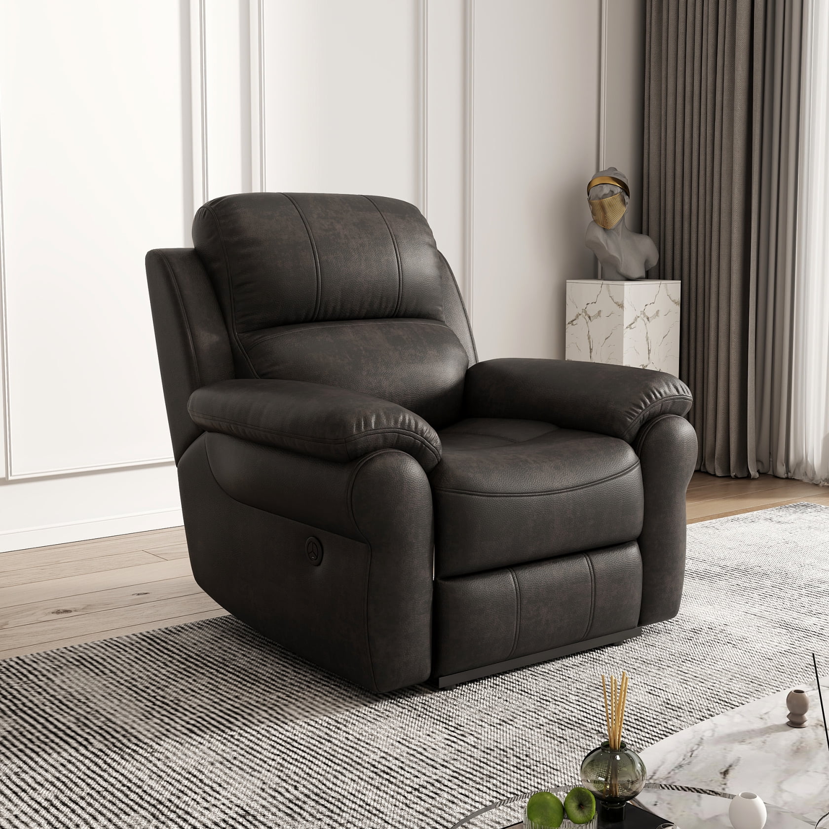 Breathable Fabric Power Reclining Chair,Reclining Chair with Magazine ...