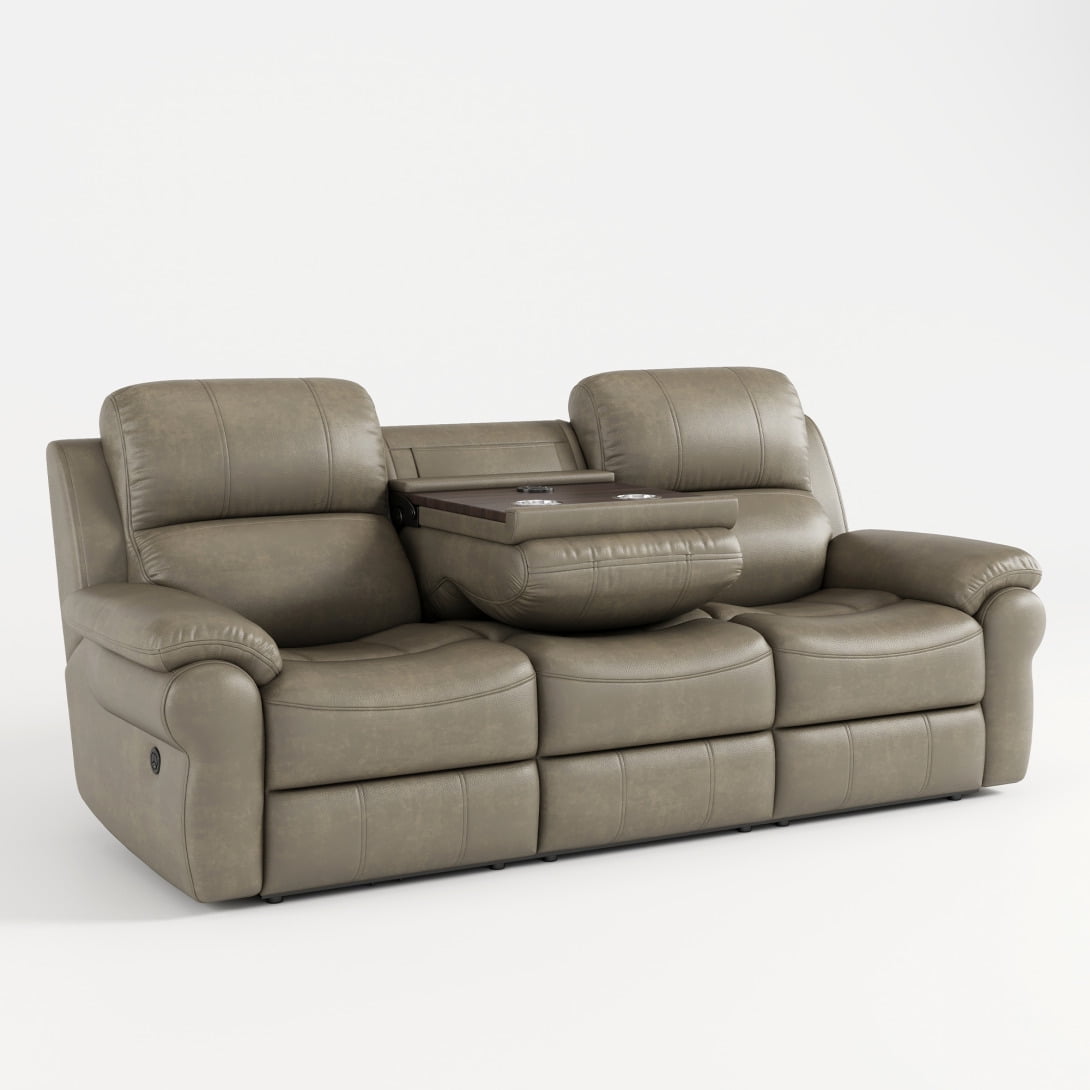 Breathable Fabric Power Reclining Sofa with Drop Down Table,USB Button ...