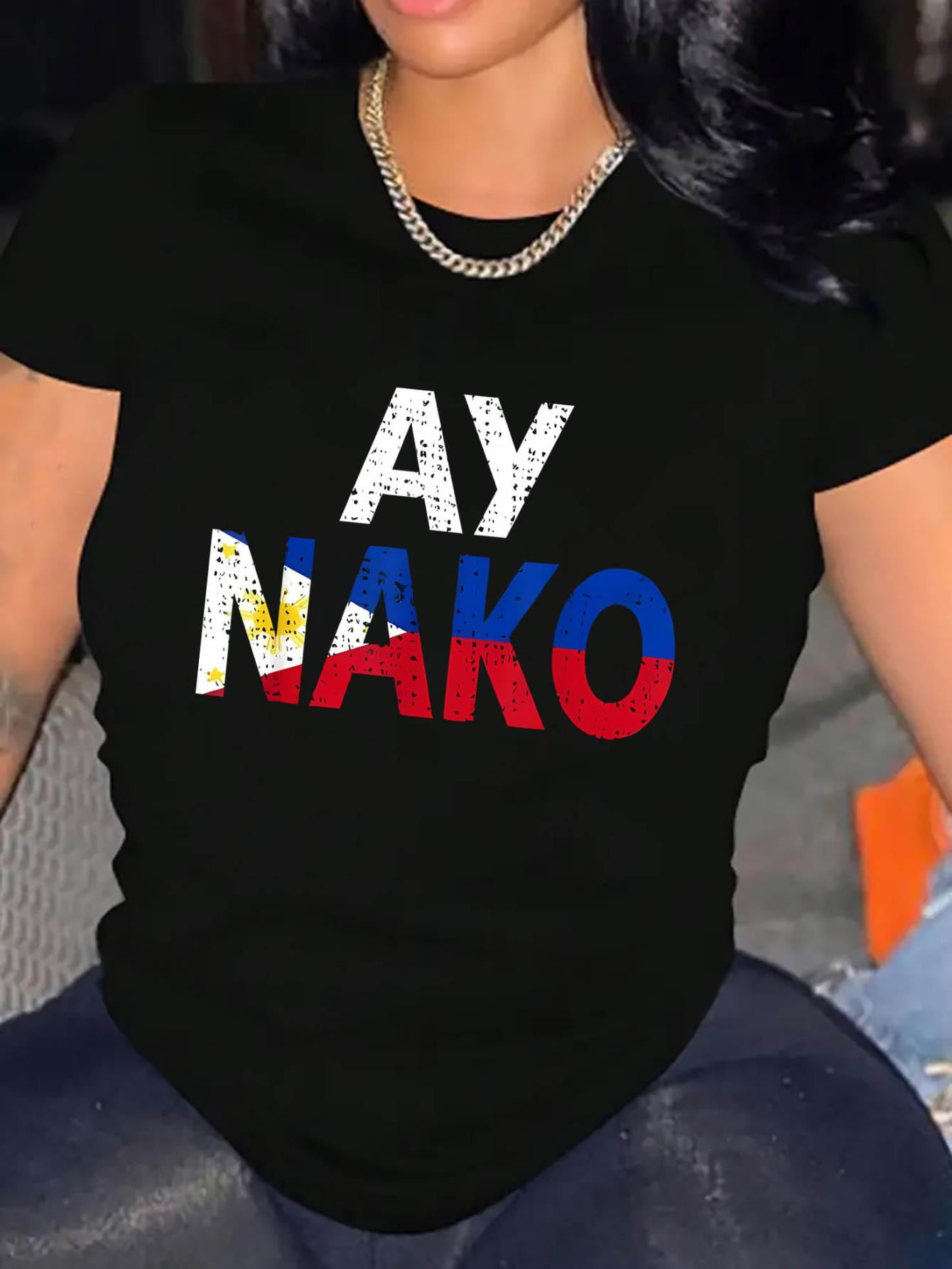 Breathable Fabric] Women's Patriotic "AYYKO" Flag Print T-Shirt ...