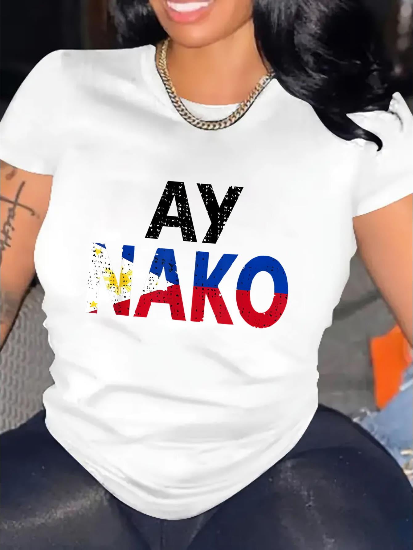 Breathable Fabric] Women's Patriotic "AYYKO" Flag Print T-Shirt ...