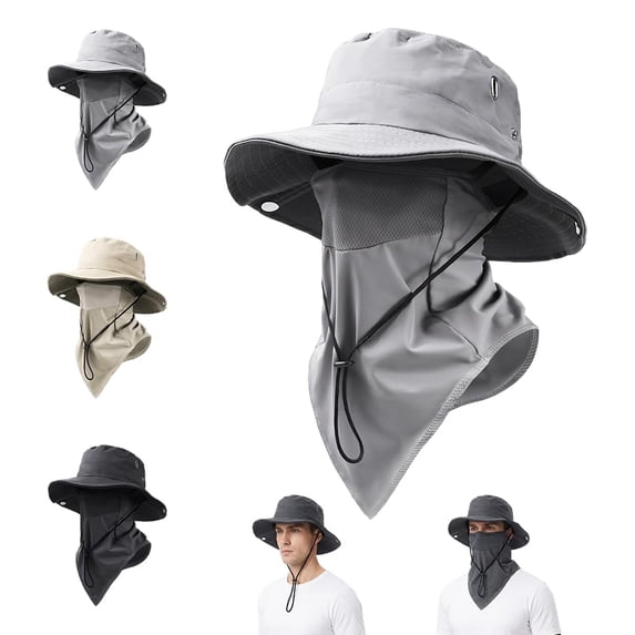 Breathable Fisherman Hat with Detachable Face Mask, 2026 New Fisherman ...
