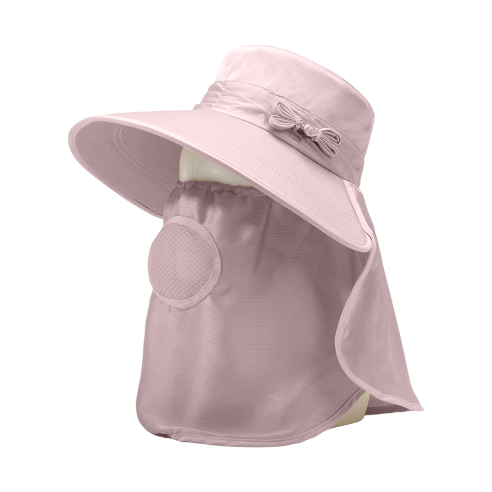 Breathable Fisherman Hat with Face Mask, Sun Hat Neck Flap Wide Brim ...