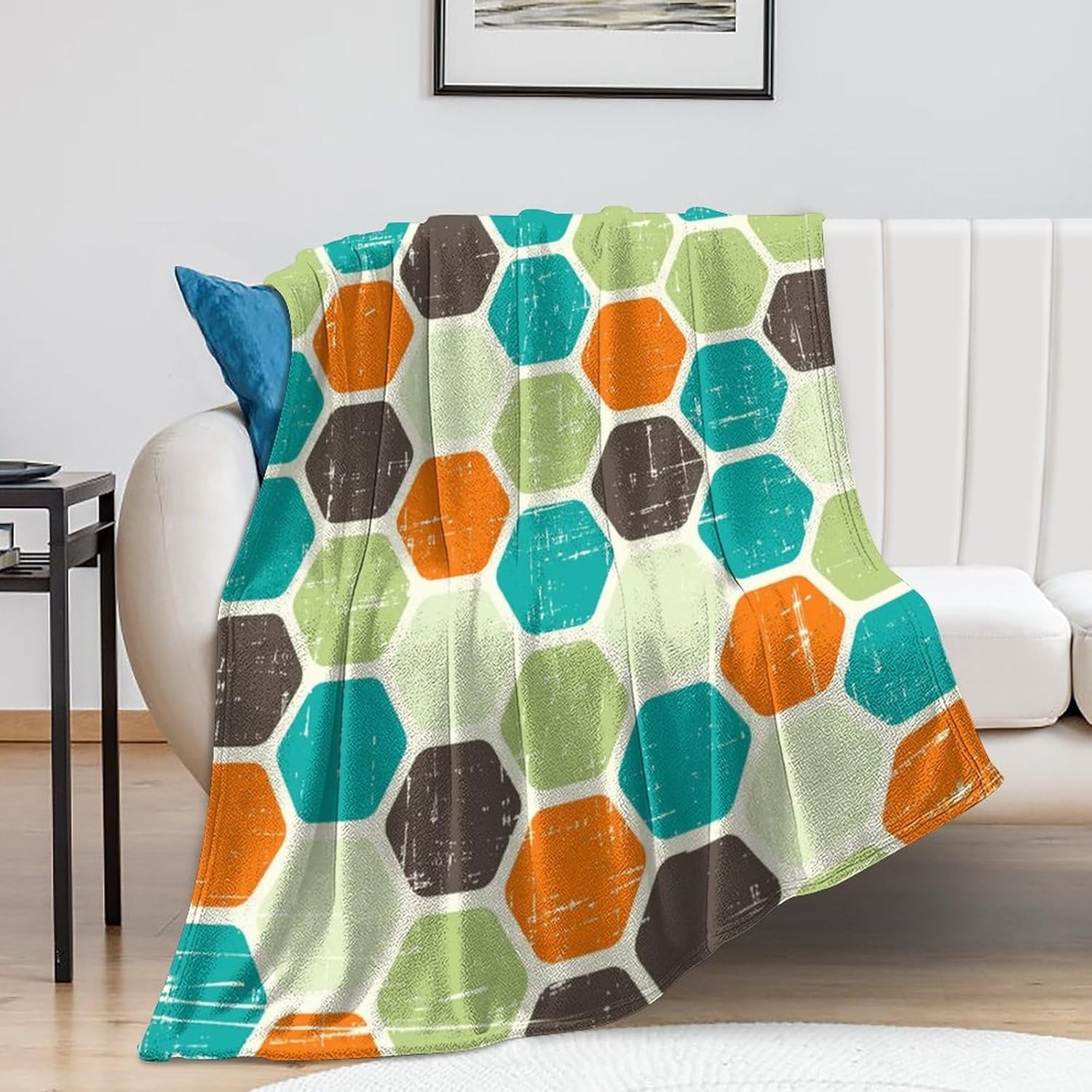 Breathable Flannel Throw Blankets, Fluffy Cozy Blanket for All Seasons ...