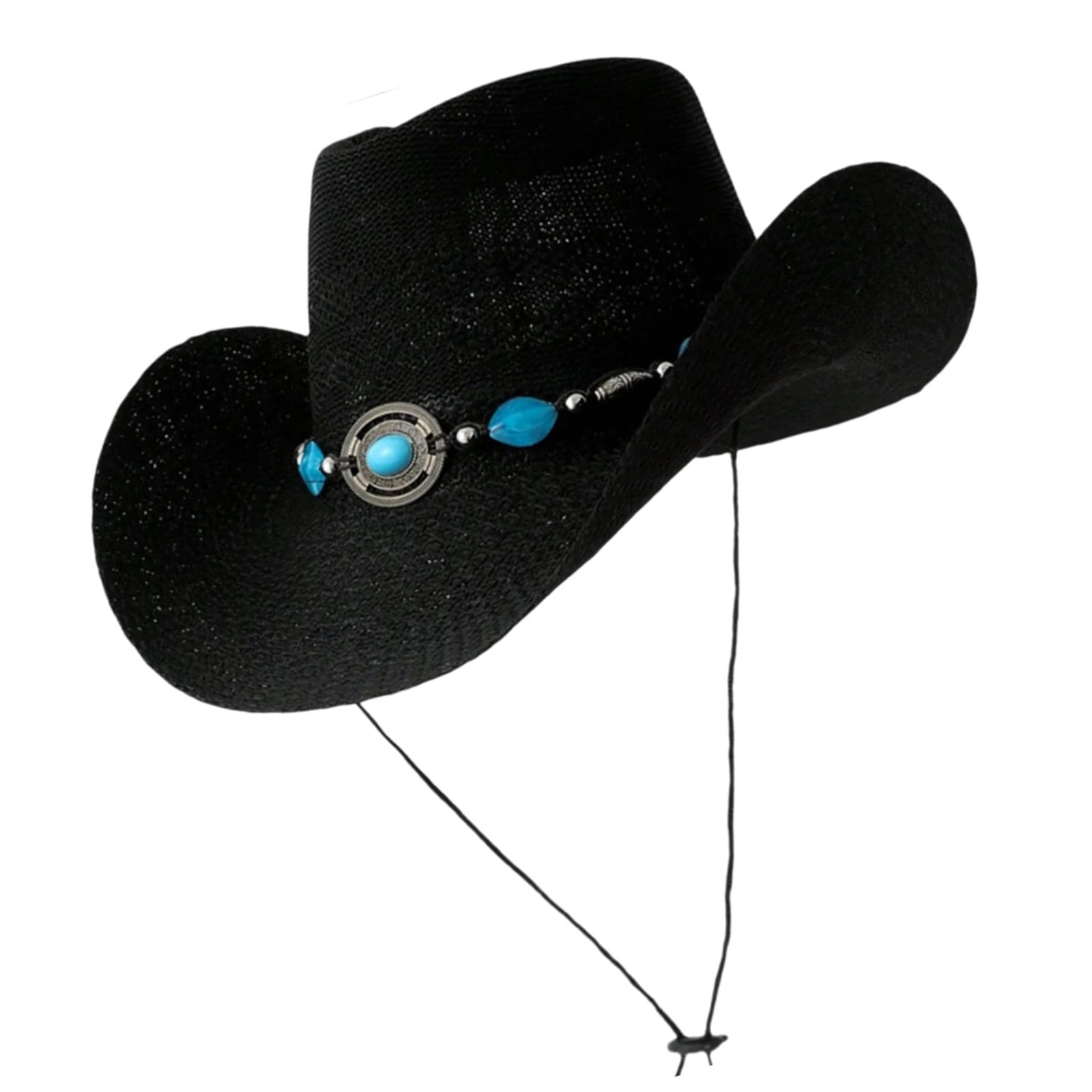 Breathable Gemstones Belt Straw Hat Western Hat Women Photography Hat ...