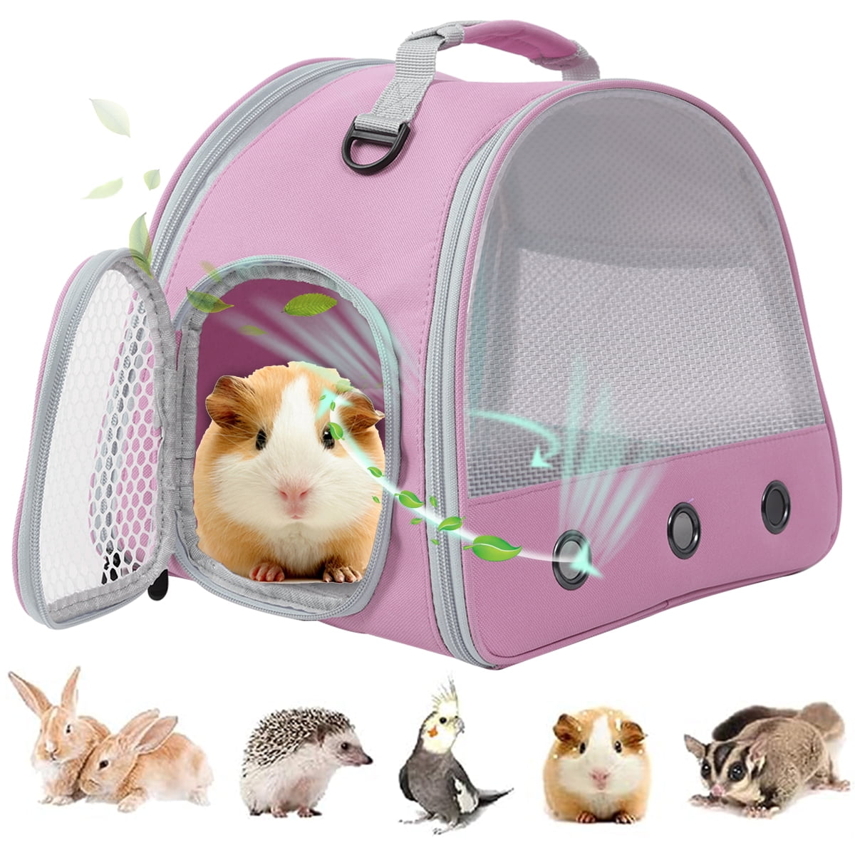 Breathable Guinea Pig Carrier Backpack with Nylon Mesh Window Portable ...