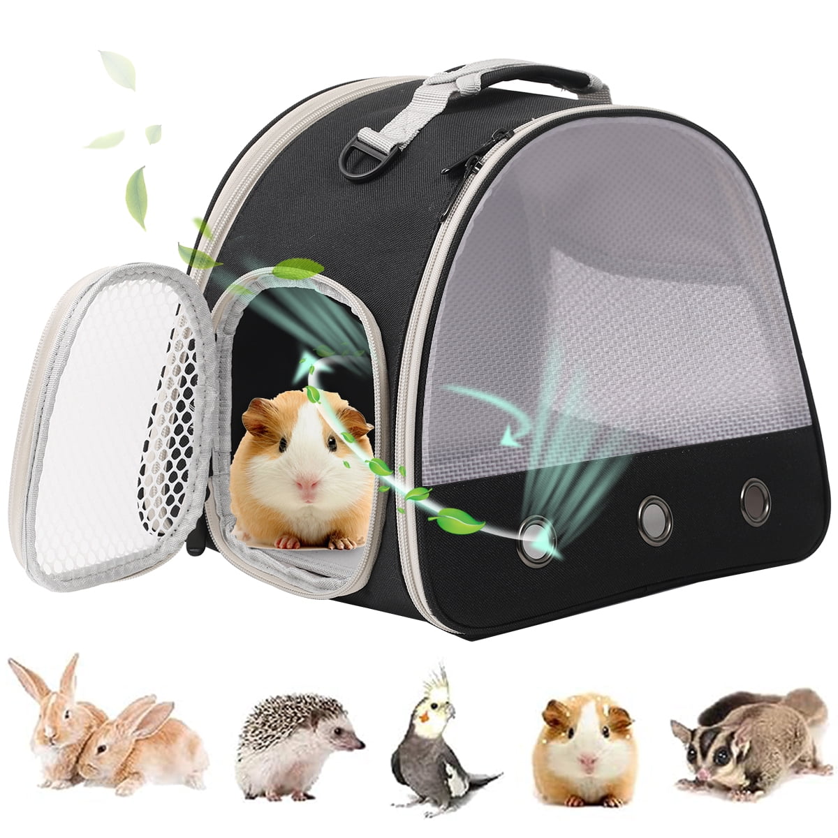 Breathable Guinea Pig Carrier Backpack with Nylon Mesh Window Portable ...