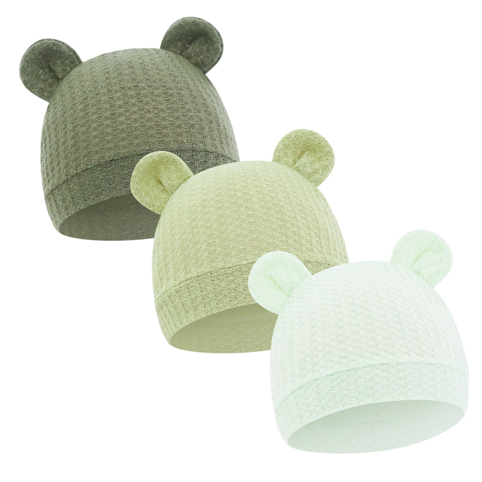 Breathable Hats Pack of 3 Baby Hat Newborns Nursery Hospital Hat for ...