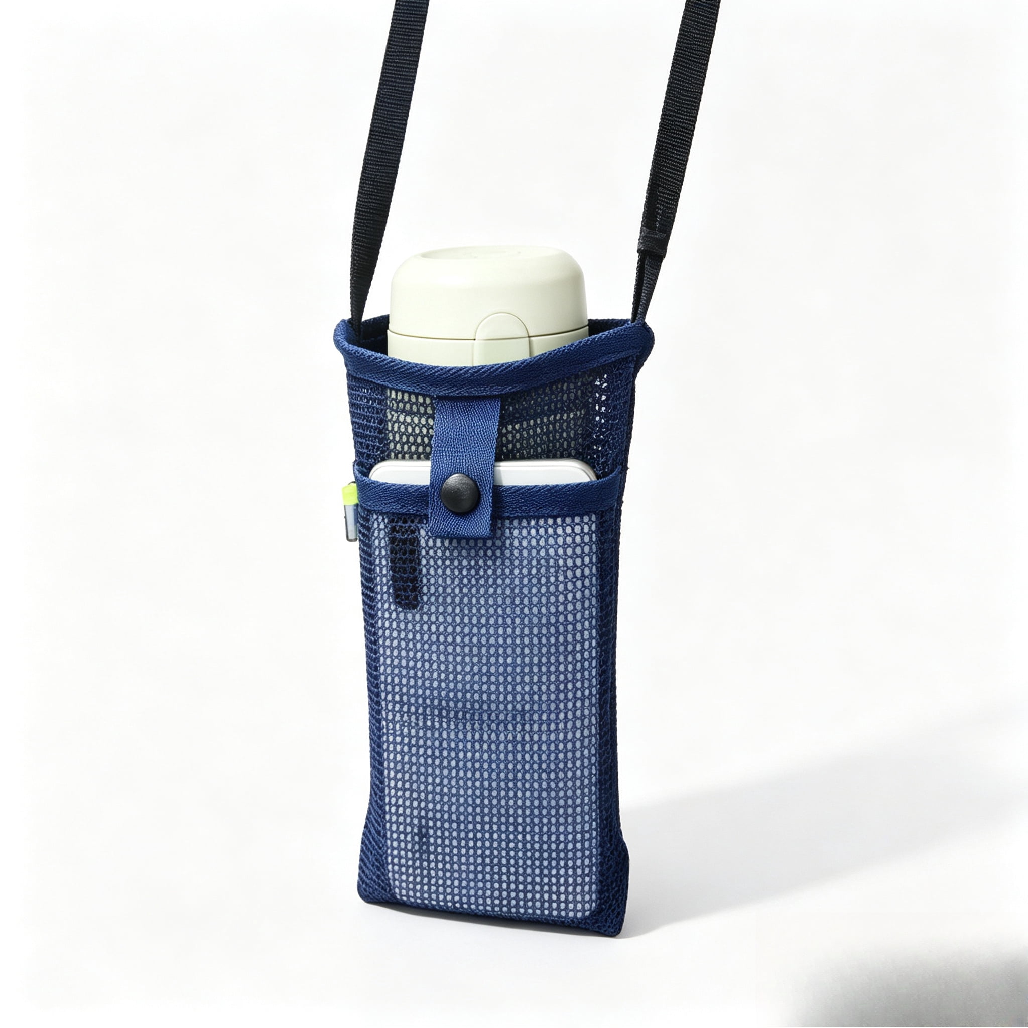 Breathable Hollow Mesh Water Bottle Sling Bag With Snap Button Closure ...