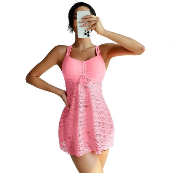Breathable Hollowed Out Tankini Swimsuit Two Piece Tankini Bathinmg ...